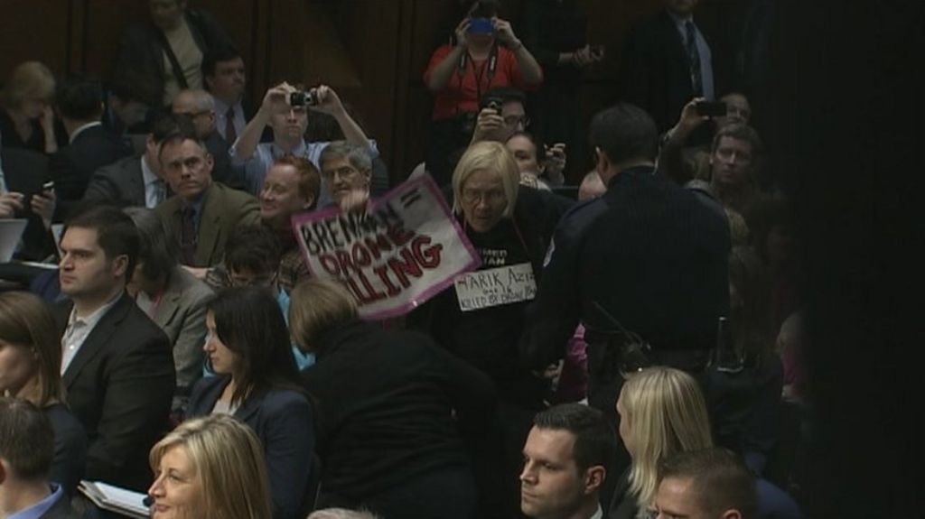 CIA nominee John Brennan's hearing disrupted by protests - BBC News