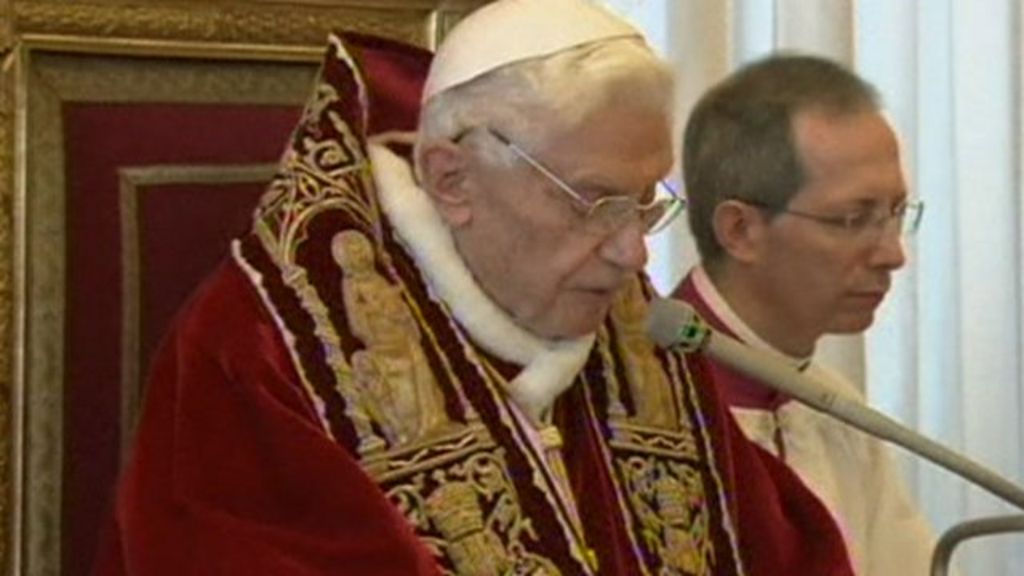 Pope Benedict makes resignation statement - BBC News