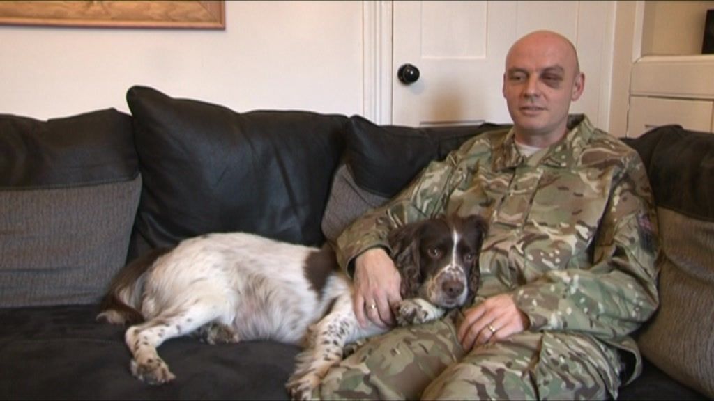 TA soldier Andy Hawkett 'adopts' Army sniffer dog - BBC News