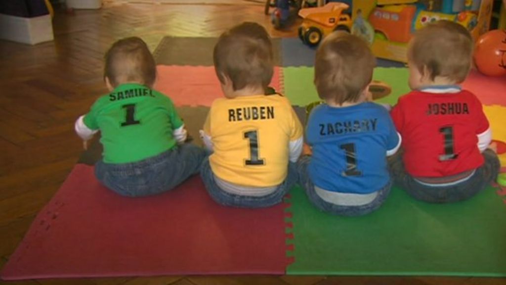 Quadruplets celebrate their first birthday - BBC News