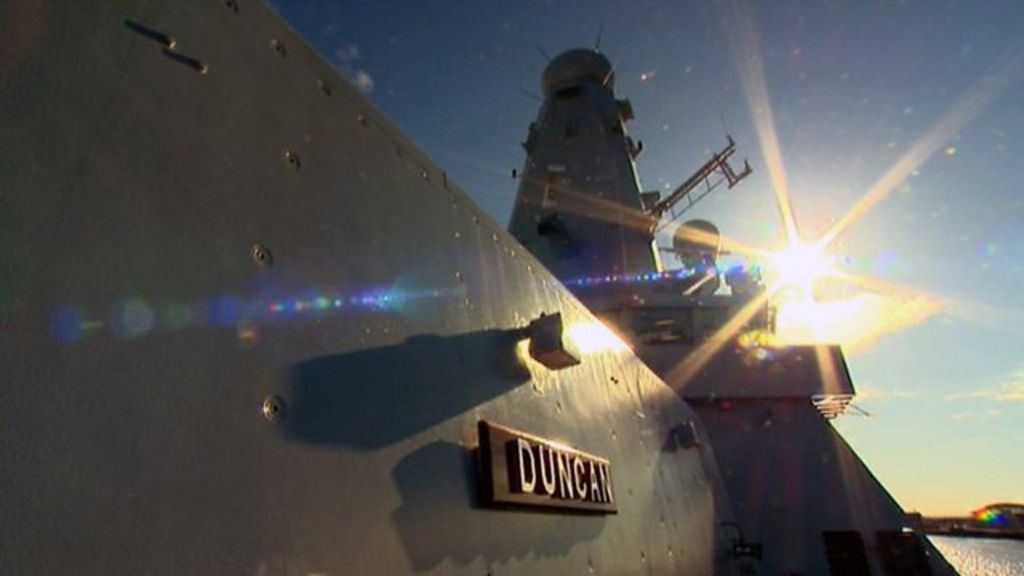 Behind-the-scenes of warship HMS Duncan - BBC News