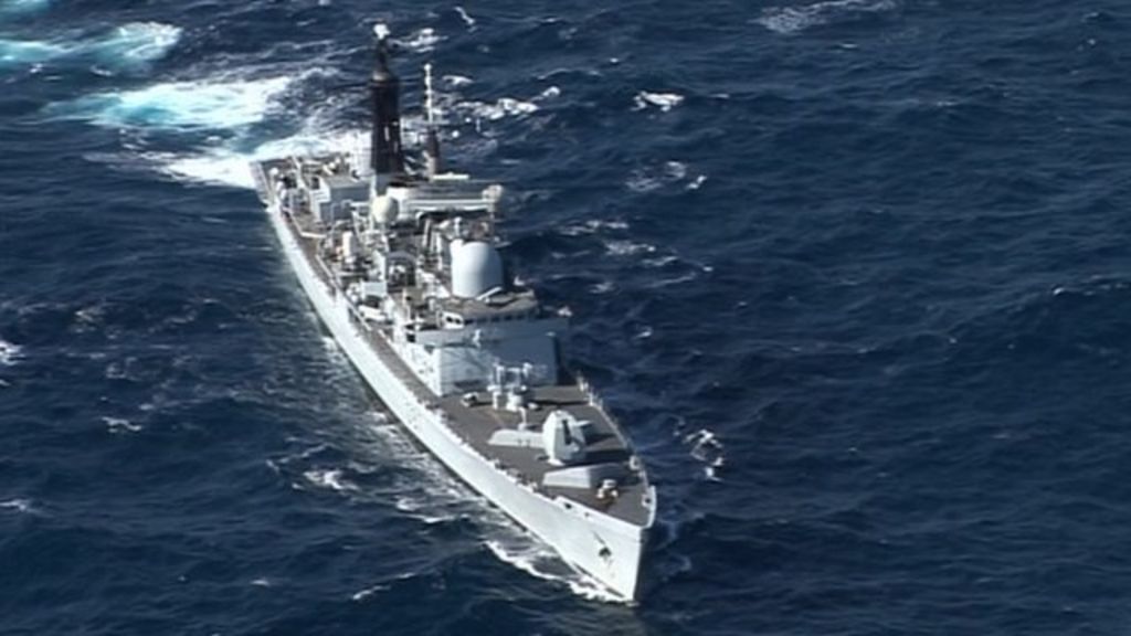 HMS Edinburgh's final voyage home to Portsmouth - BBC News
