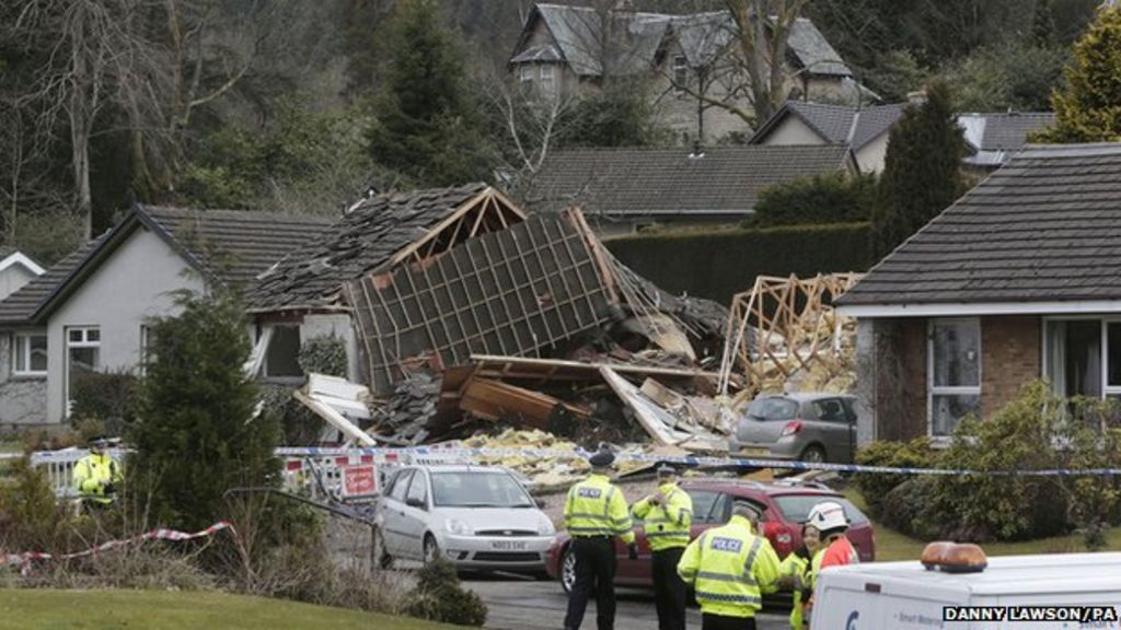 Couple treated after home destroyed in Callander gas explosion - BBC News