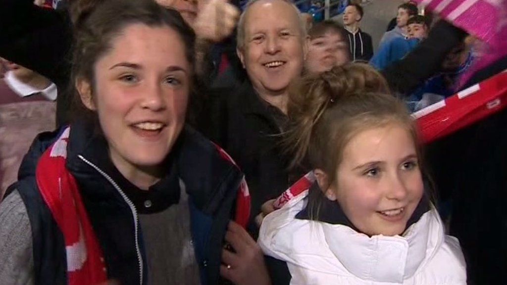 Cardiff City fans celebrate first promotion to Premier League - BBC News