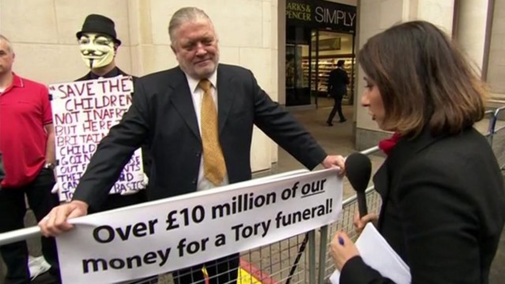 Protester: 'Thatcher funeral cost inappropriate' - BBC News