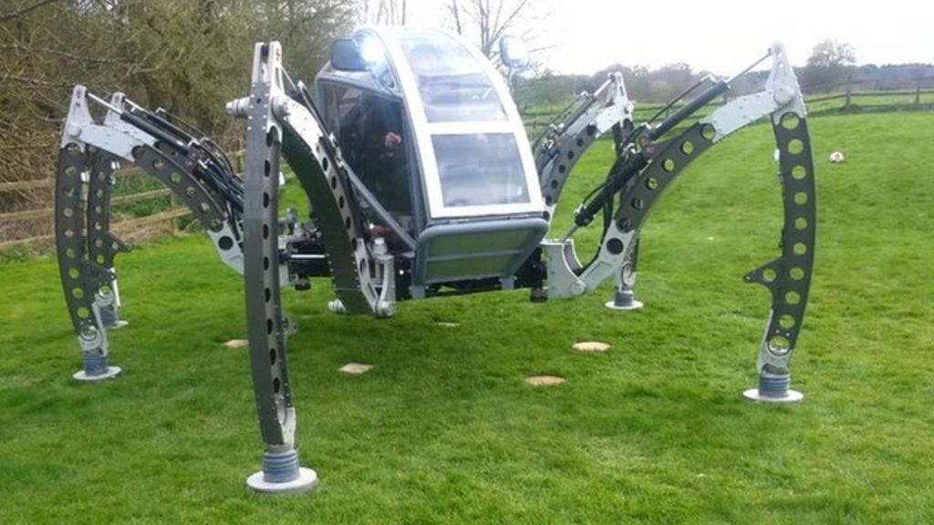 Huge six-legged robot built in UK by enthusiast - BBC News