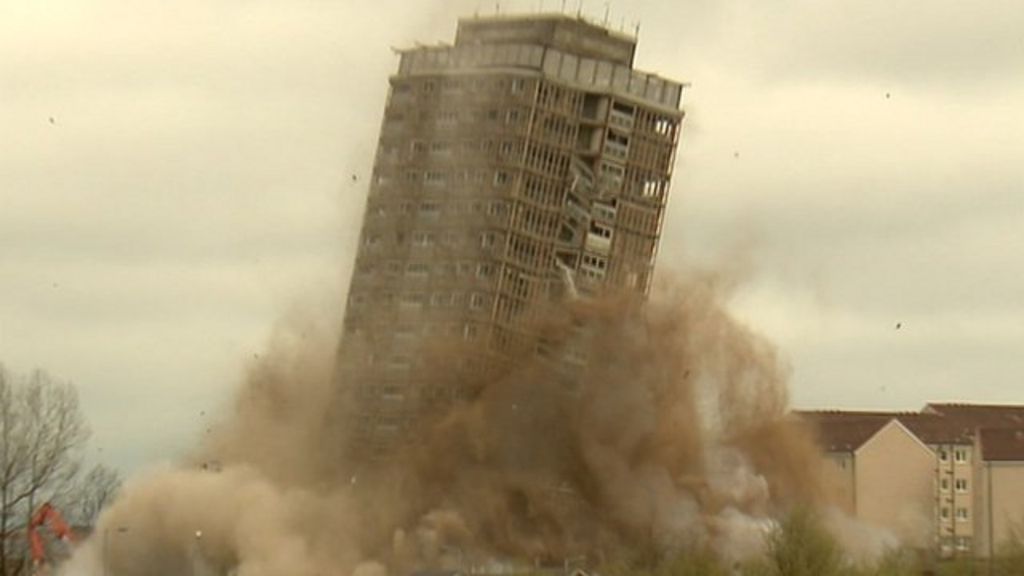 Famous Glasgow Red Road tower block demolished - BBC Newsround