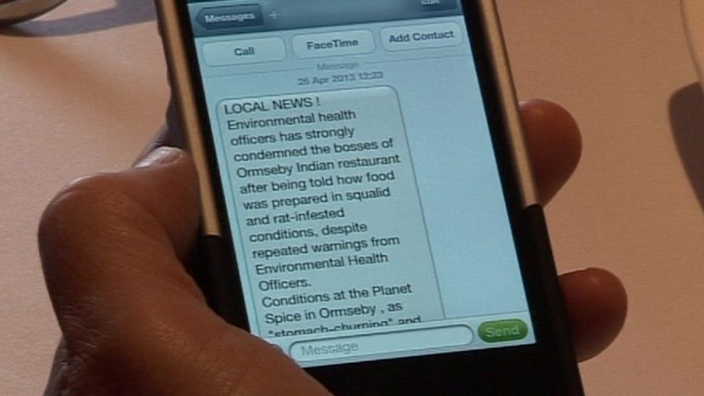 'Malicious texts' hit Indian restaurant's trade - BBC News
