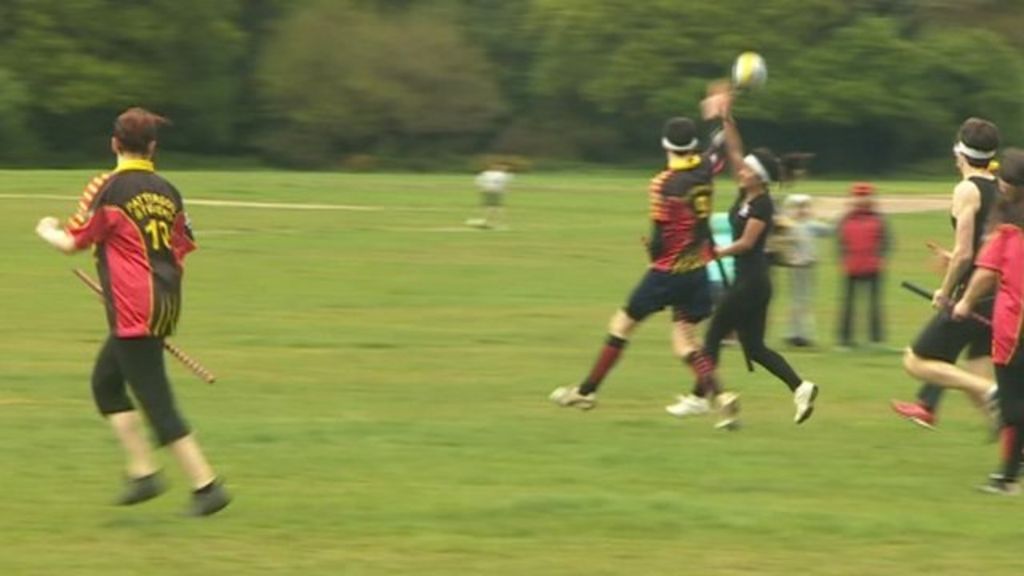 Harry Potter fans in Southampton play first Quidditch match - BBC News