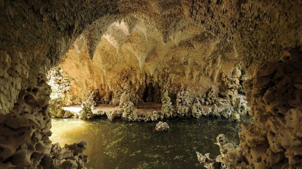 In pictures: Restored Painshill Park crystal grotto unveiled - BBC News