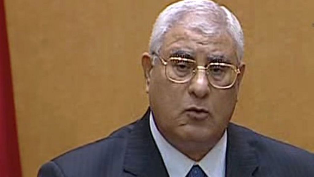Mansour: 'I salute the revolutionary people of Egypt' - BBC News