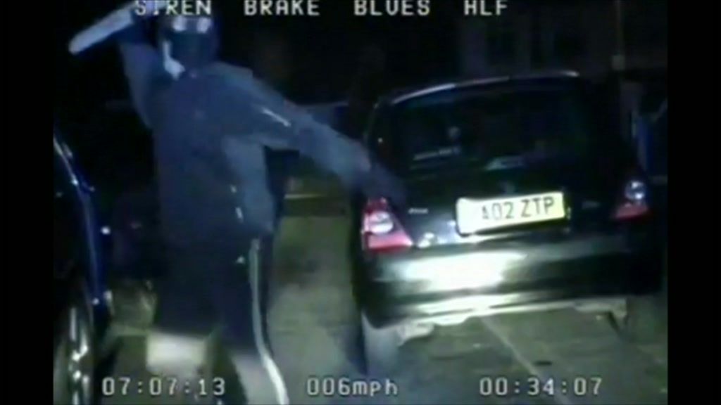 Greater Manchester Police car attack CCTV released - BBC News