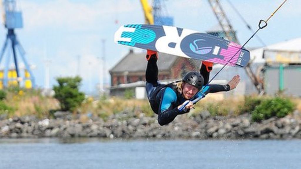 Belfast hosts first All-Ireland cable wakeboarding championships - BBC News