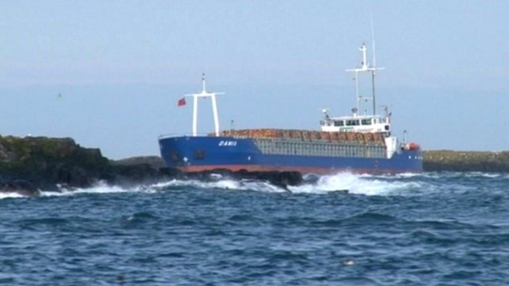 How the Danio cargo ship went aground by lighthouse - BBC News