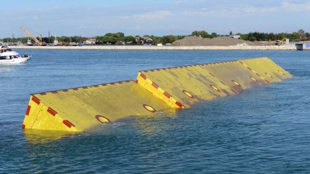 Venice flood barriers tested for first time - BBC News