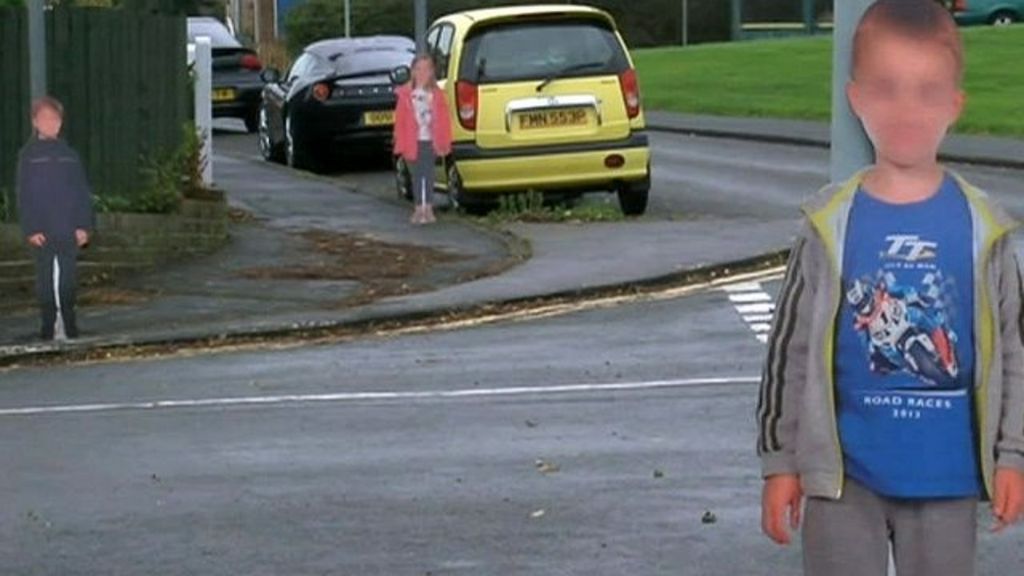 Life-size photographs used in Manx road safety campaign - BBC News