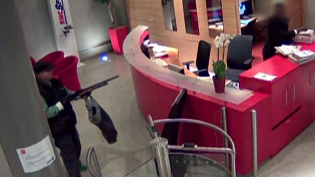 CCTV of gunman at BFMTV on Friday - BBC News