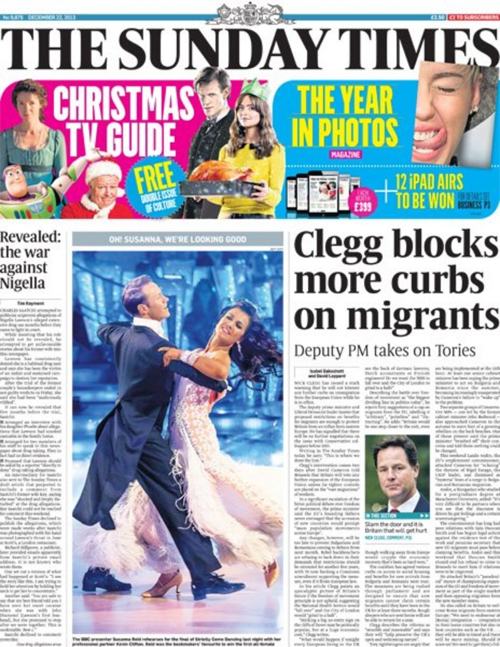 Front pages: Migration and more Nigella in papers - BBC News