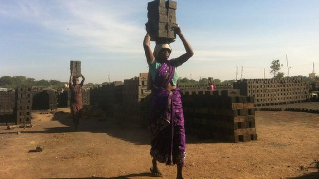 Why India's brick kiln workers 'live like slaves' - BBC News