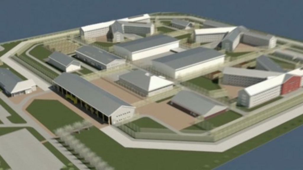 David Jones and Jeremy Wright visit Wrexham prison site - BBC News