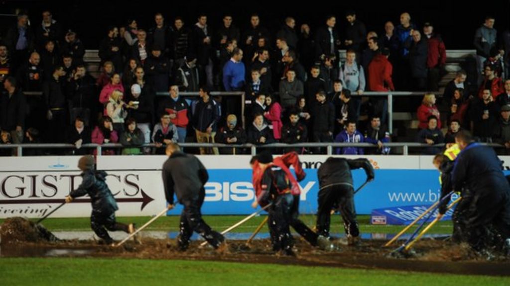 Newport blames bad luck for waterlogged Rodney Parade pitch - BBC News