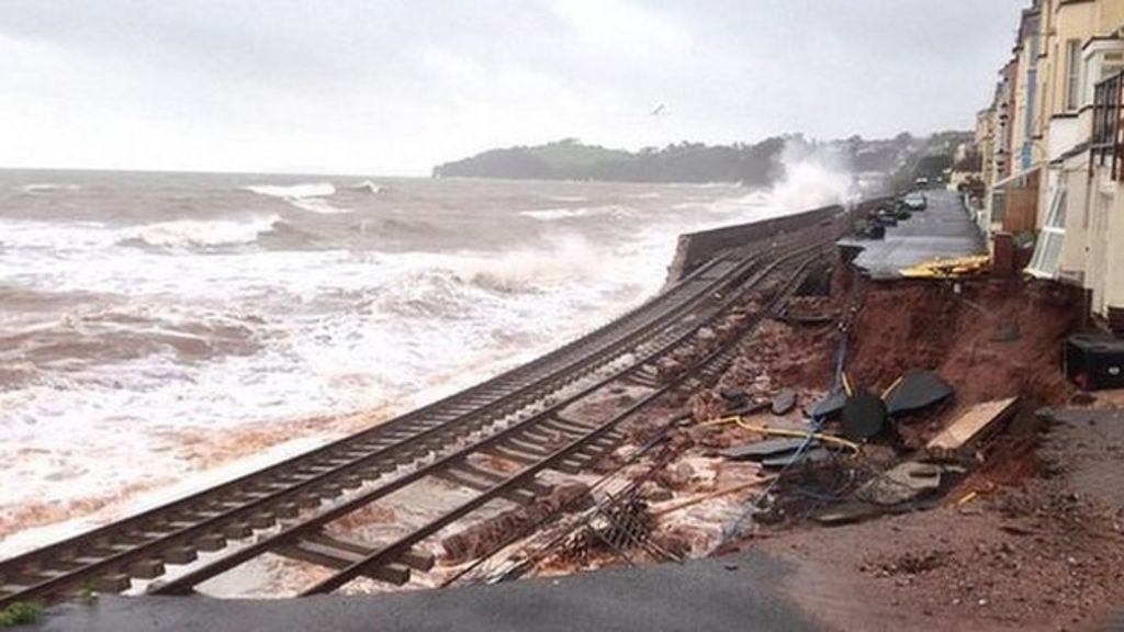 Storm Hit Dawlish Rail Line Brunel Sea Wall Row Starts Again Bbc News