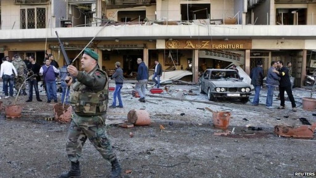 Suicide bombers strike near Beirut Iranian cultural centre - BBC News