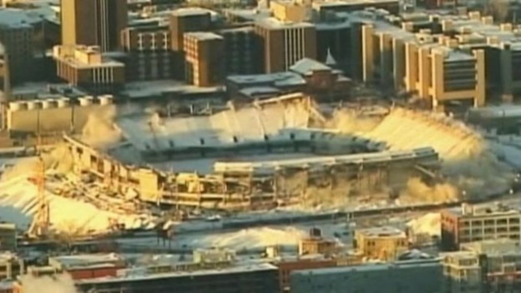 Stadium demolished by massive explosion - BBC Newsround