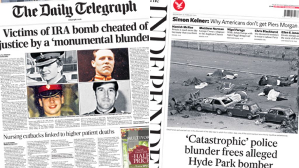 Hyde Park bomb trial 'blunder', 'joke' jail terms and Man United's 'Greek tragedy' - BBC News