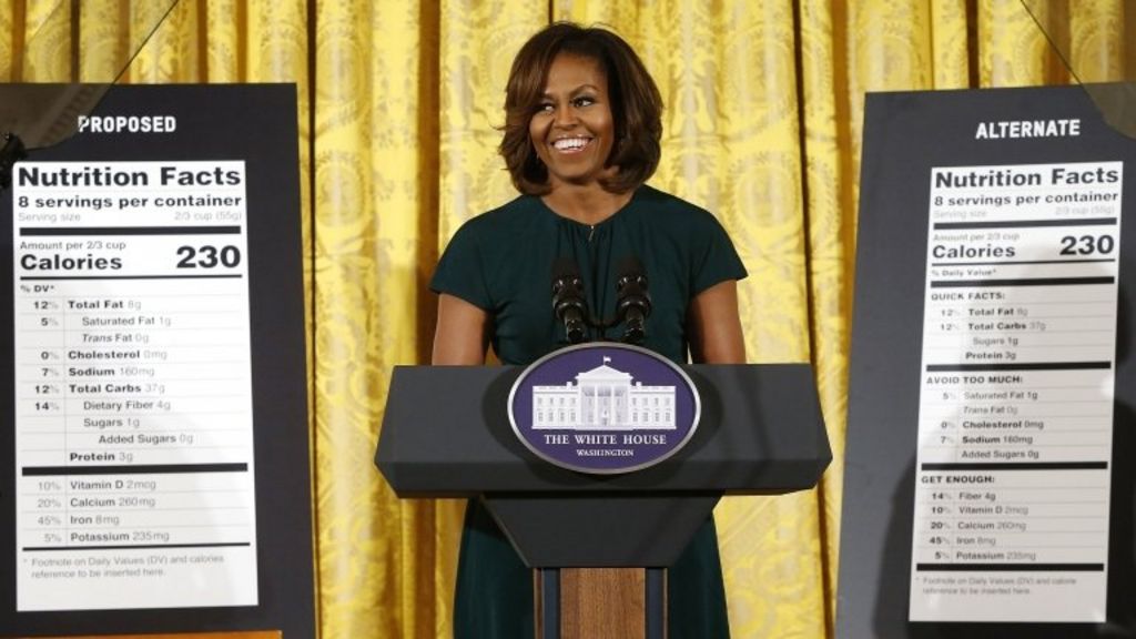 Michelle Obama introduces new US nutrition labels - BBC News