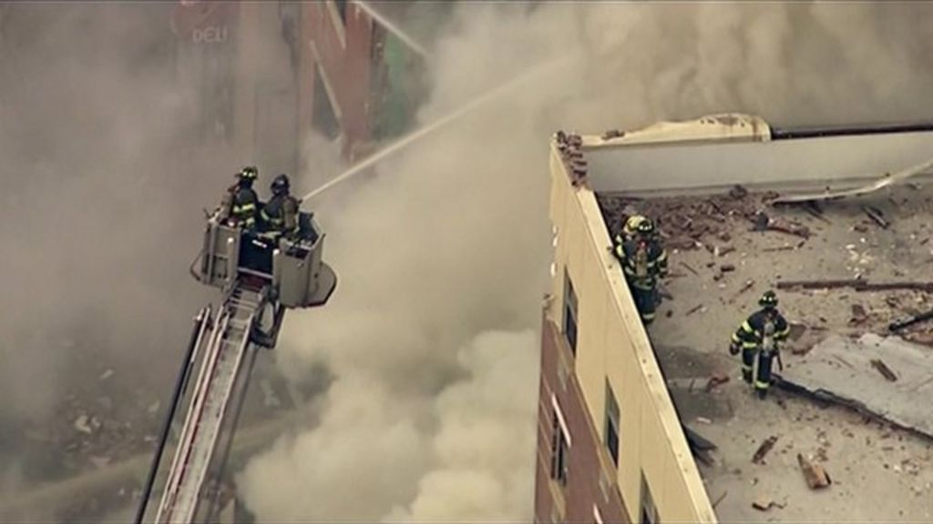 Two dead as New York City buildings collapse after gas blast - BBC News