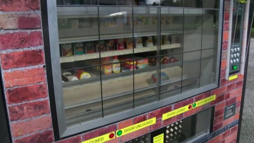 Inventor turns vending machine into a village shop - BBC News