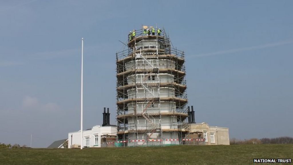 White Cliffs of Dover lighthouse restoration begins - BBC News