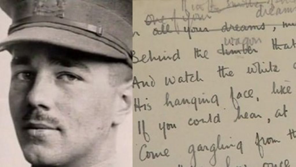 War poet Wilfred Owen's original manuscript on show - BBC News