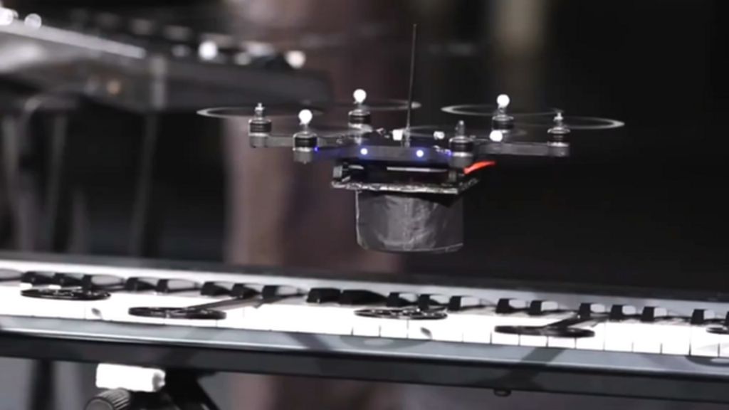 Drone direction: The flying robotic pop band - BBC News