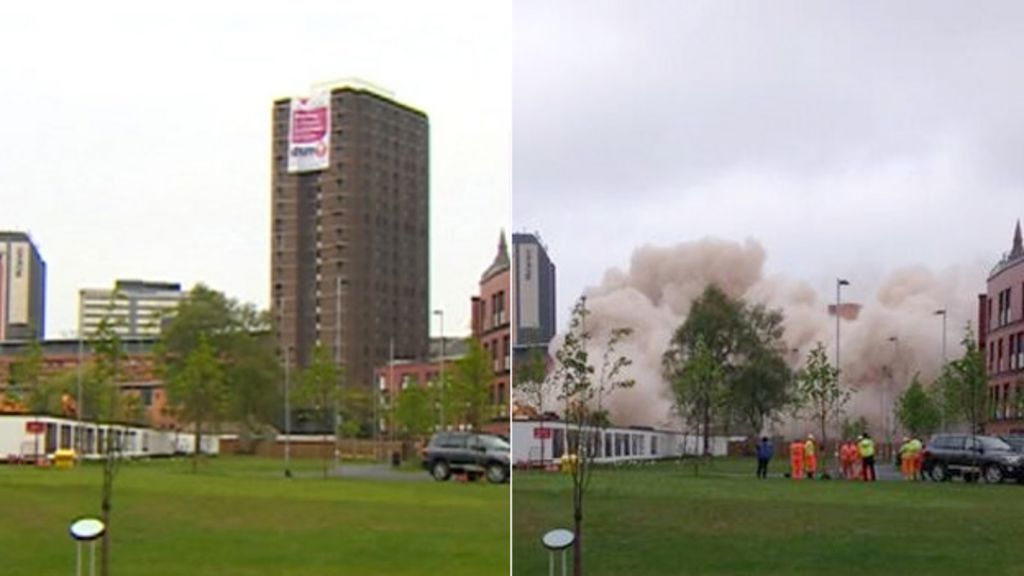 Aston University tower block demolished - BBC News