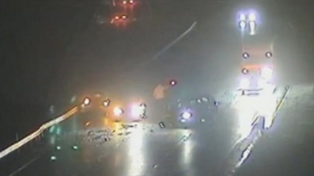 Footage shows police ramming car to stop drink driver - BBC News