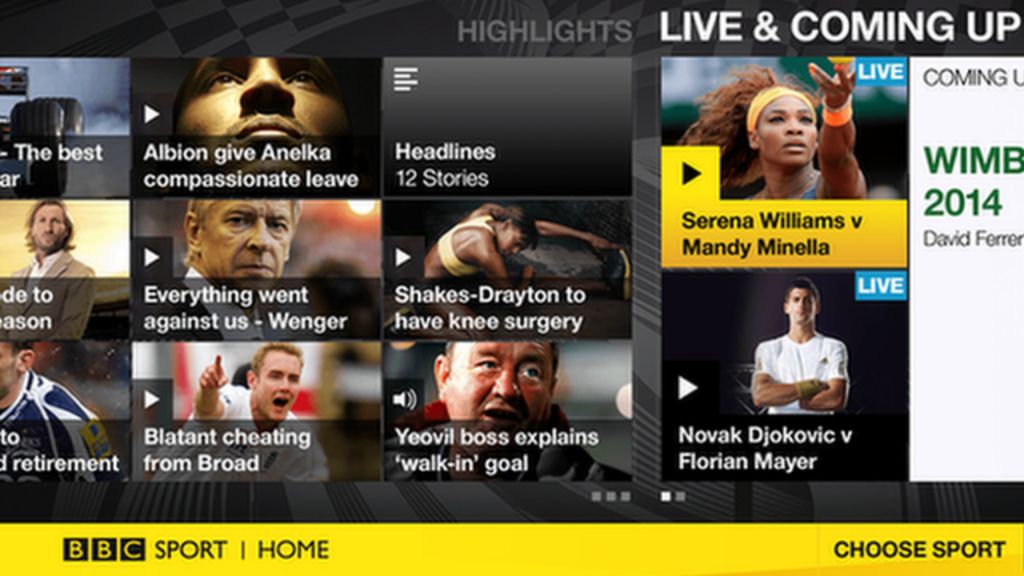Connected TV BBC Sport App available on more than 550 devices - BBC Sport
