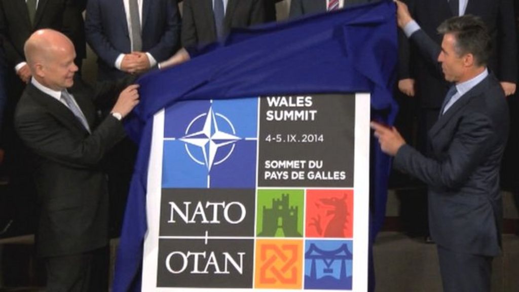 Nato summit logo features Newport's Transporter Bridge - BBC News