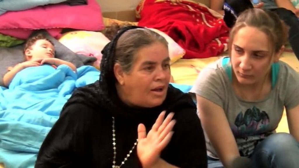 Iraq's refugees: 'We fled our home under mortar attack' - BBC News