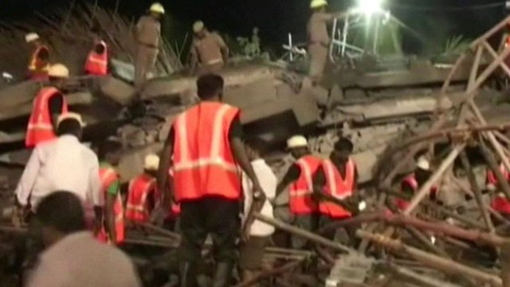 India building collapse: 'Scores trapped' in Chennai - BBC News