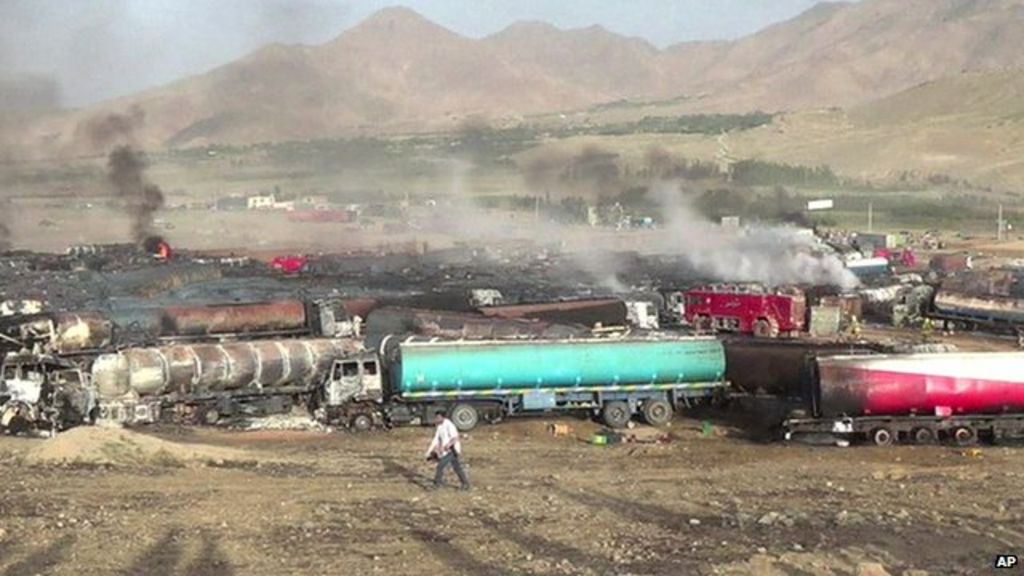 Taliban launch rocket attack on Kabul oil tankers - BBC News