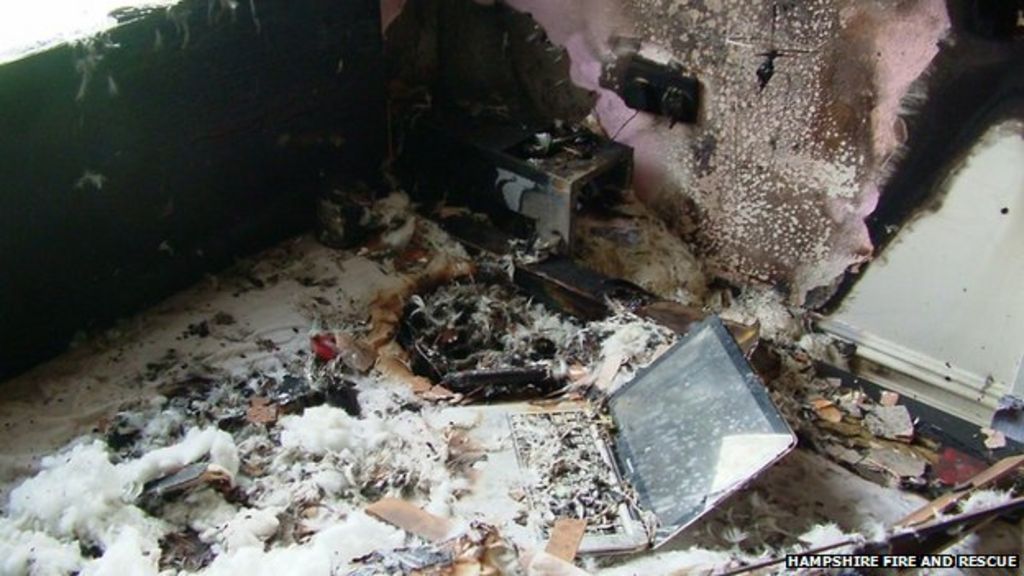 'Wrong' charger cause of explosion in Hampshire home - BBC News