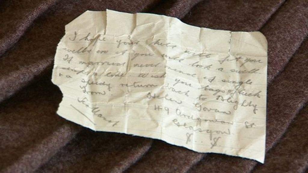 Note found in World War One kilt - BBC News