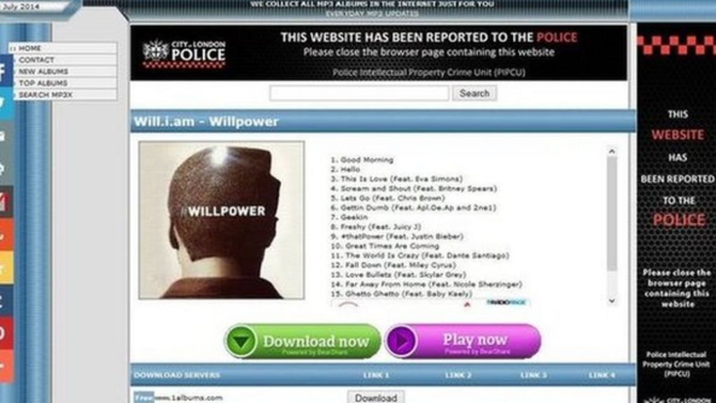 Police placing anti-piracy warning ads on illegal sites - BBC News