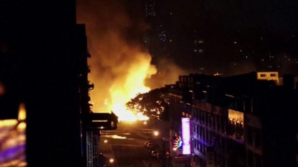 Huge fires after explosions in Taiwan city of Kaohsiung - BBC News