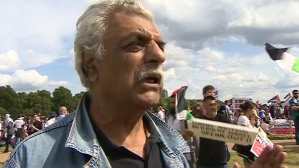 'Israel started this war' - Tariq Ali at Gaza rally in London - BBC News