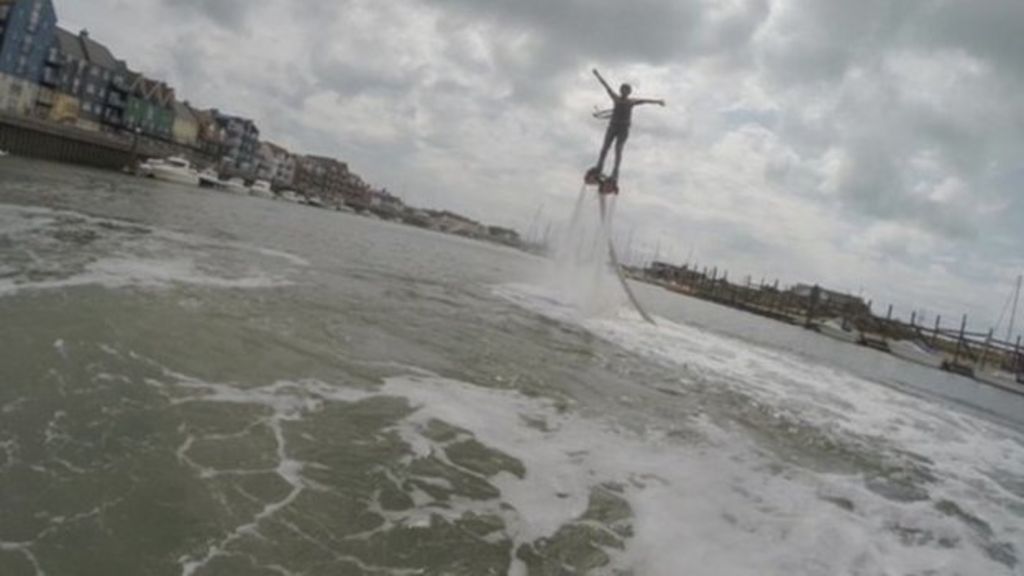 Flyboarding fun as Ayshah finds out she can fly! - BBC Newsround