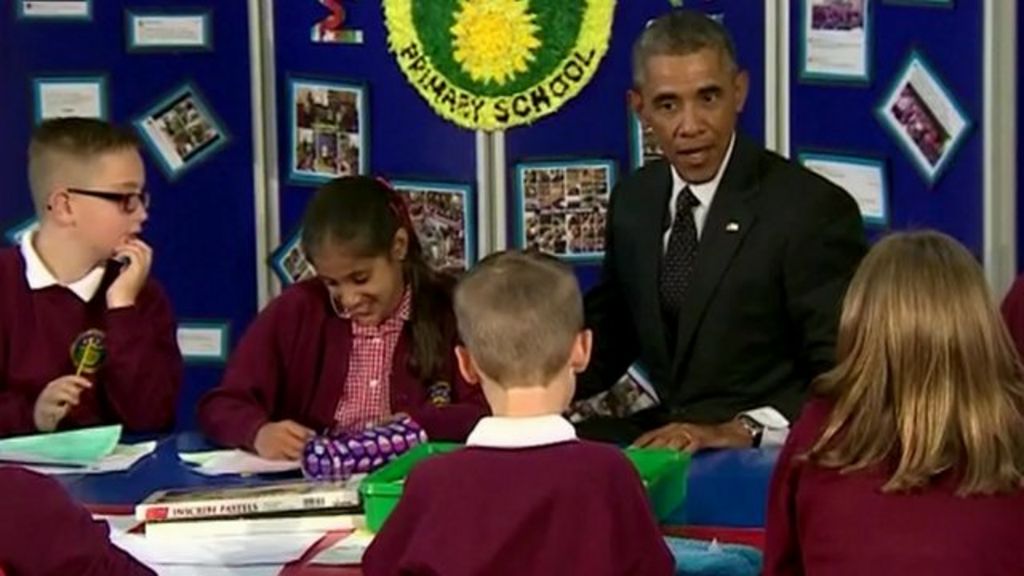 President Obama visits students at South Wales school - BBC News