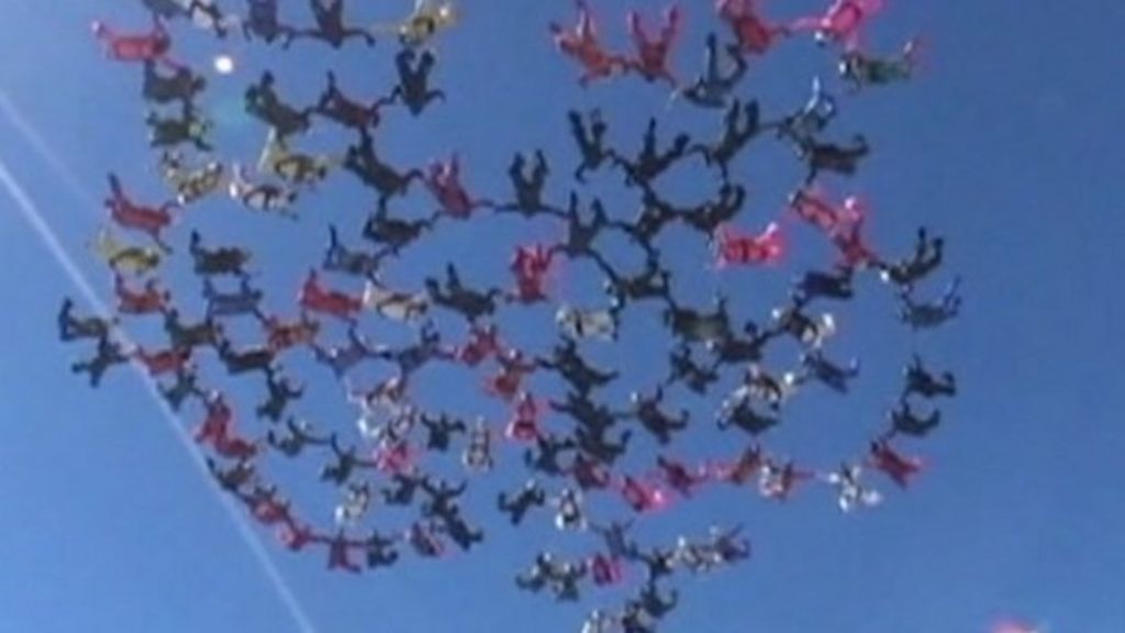Group of women break skydiving world record - BBC Newsround